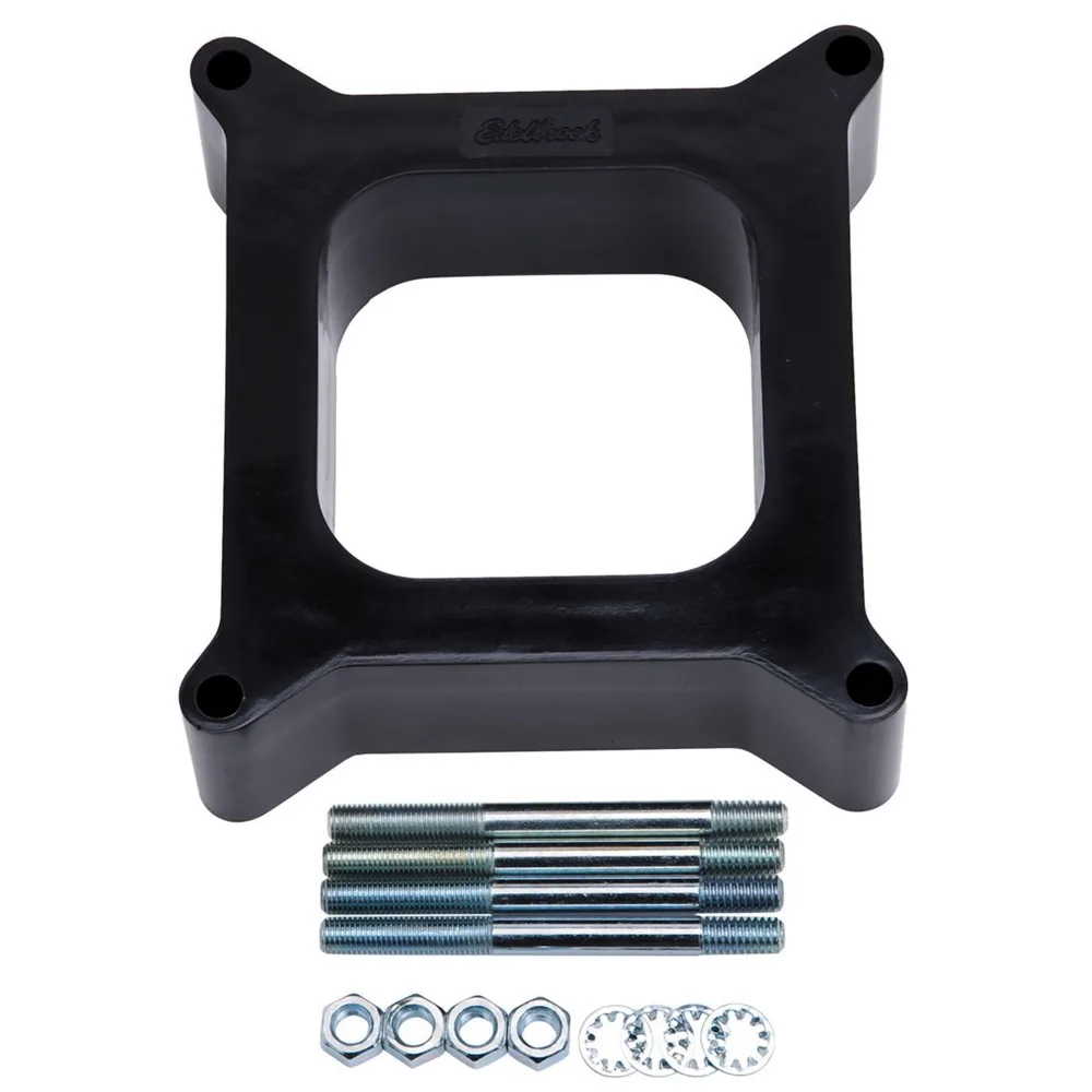 Edelbrock 8712 - 2" Carb Spacer Kit - Open Centre - Black Phenolic ...