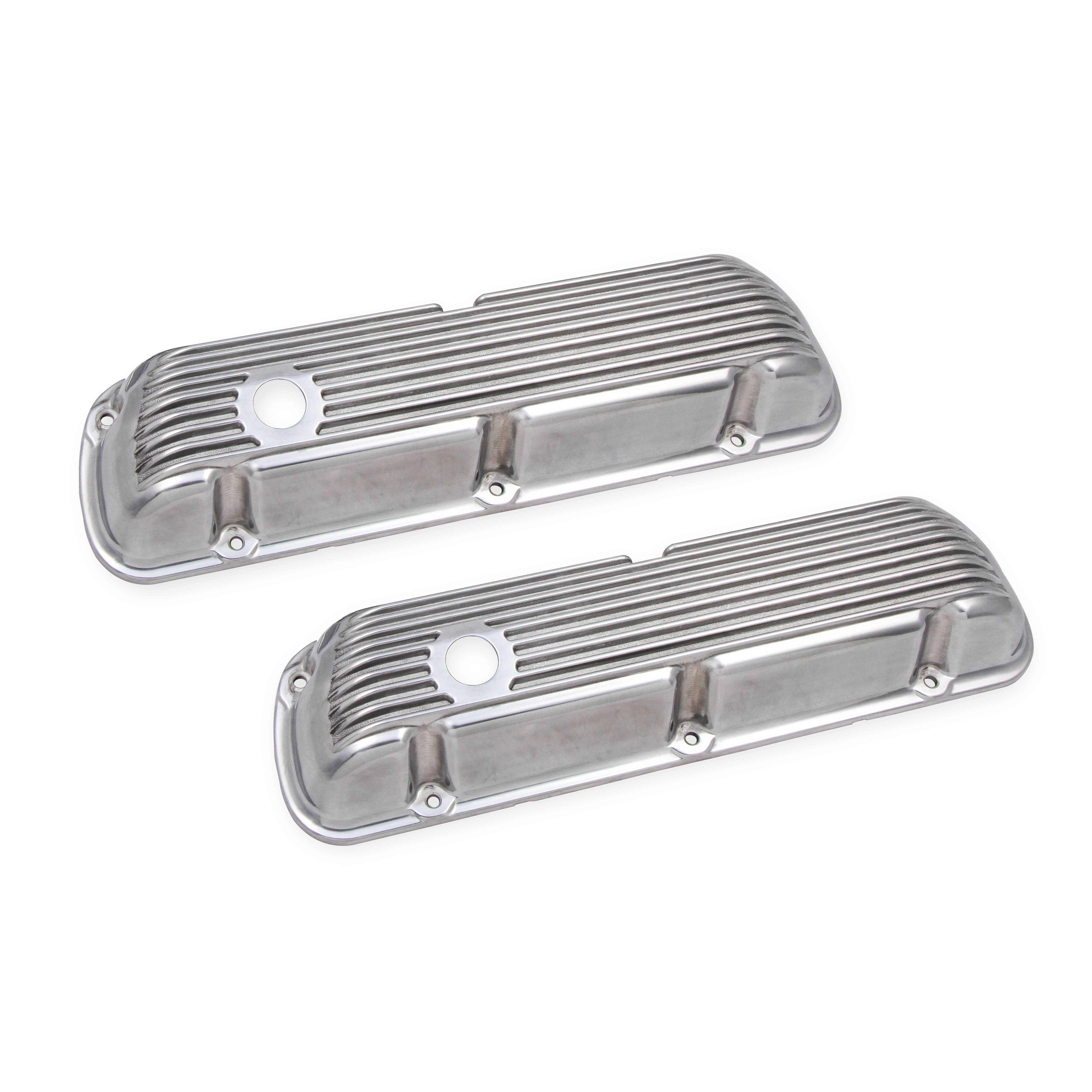 Mr Gasket 6861G - Polished Cast Aluminium Valve Covers - John Woolfe Racing
