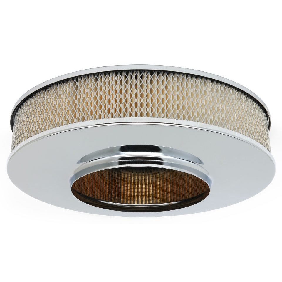 14" x 3" Chrome Race Car Style Air Cleaner / Filter Kit With 7-5/16 ...