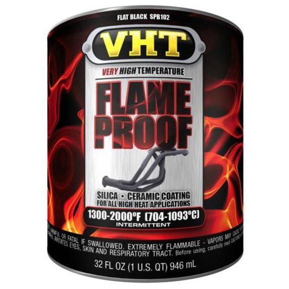 VHT SPB102 Flat Black Flameproof Brush On Paint - John Woolfe Racing