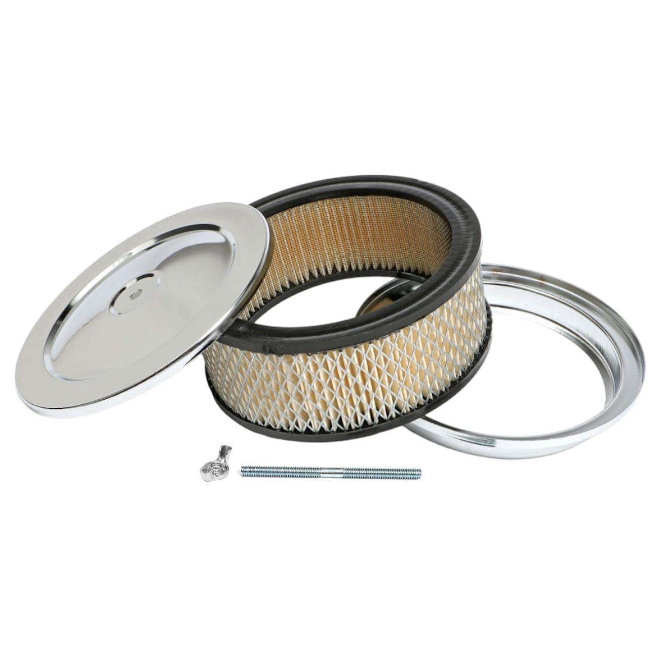 6-3/8" x 2-1/2" Chrome Air Cleaner / Filter Kit - Muscle Car Style ...